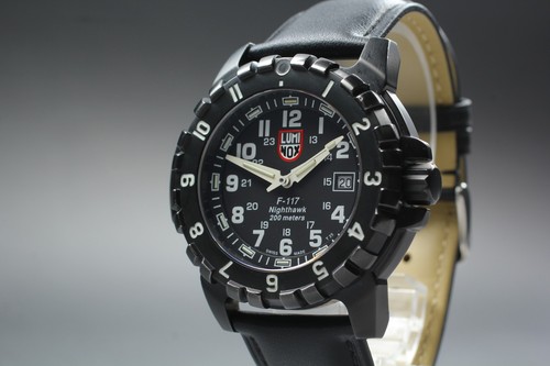Rare [Near MINT] Luminox F-117 Nighthawk 3400 Black Quartz Men Watch ...
