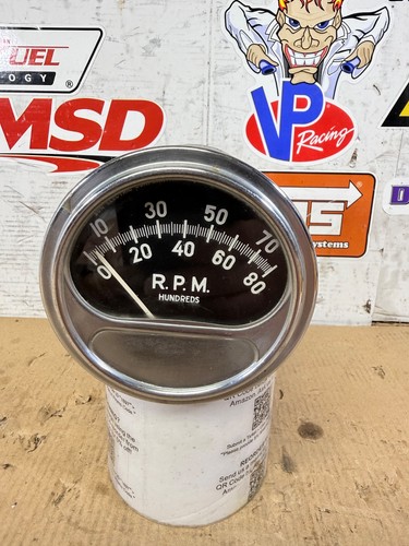 VINTAGE SUN FZ-88N TACH TACHOMETER 8000 RPM GASSER FORD CHEVY DODGE ...