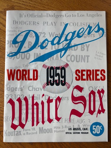 1959 World Series Program - Los Angeles Dodgers vs Chicago White Sox | eBay