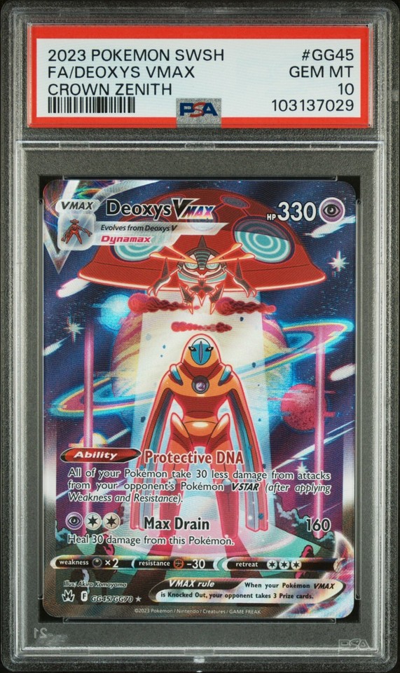 Deoxys VMAX PSA 10 Pokemon Card GG45 Crown Zenith 2023 English ...