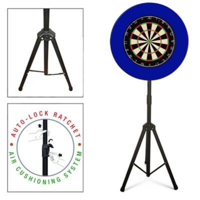 Darts Caddy Kit Pro, Dartboard Stand with Razor wire Dartboard & Blue ...