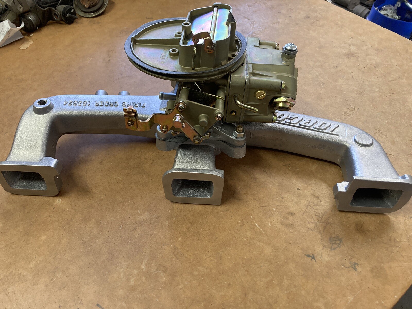 HOLDEN HOLLEY CARBY 350 MANIFOLD 6CYL RED MOTOR 186 202 EH HR HK HG HQ ...