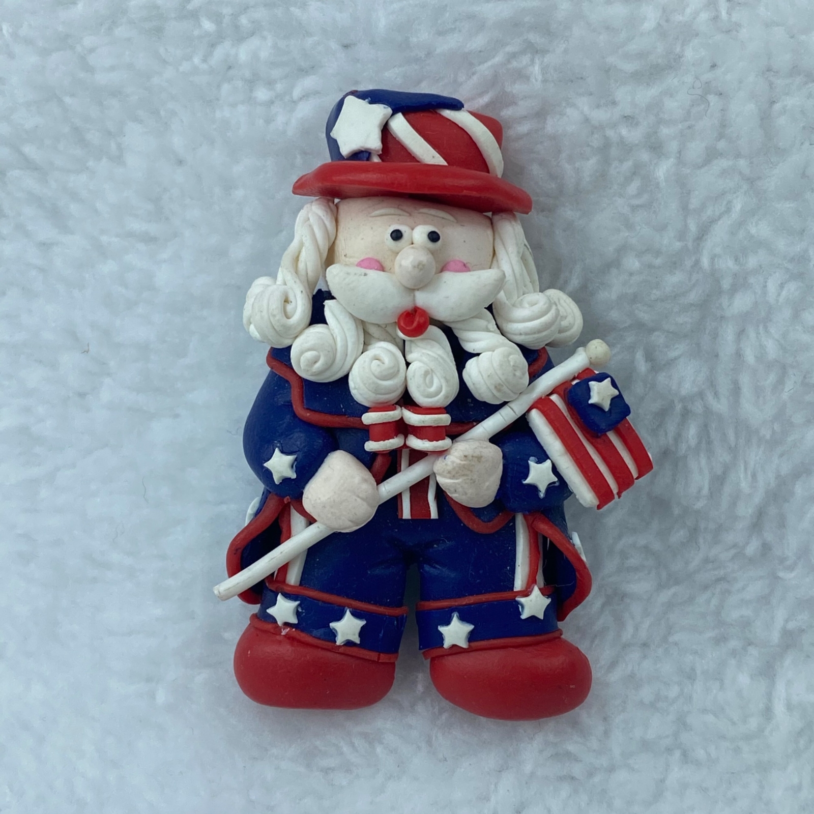 Uncle Sam Figure Patriotic Red White Blue Pin Brooch … - Gem