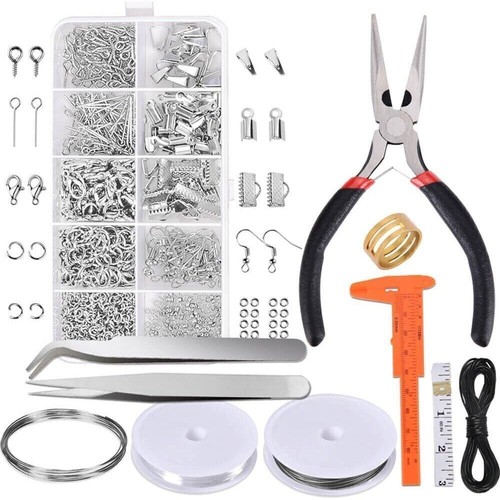 Jewelry Making Kit Earring Findings Wire Pliers Necklace Repair Tools ...