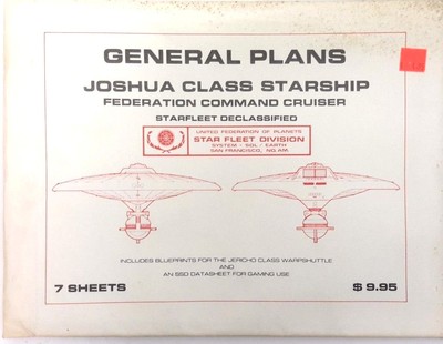 Vintage Star Trek Joshua Class Scout Blueprint Set-7 Sheets 17" x 22" w ...