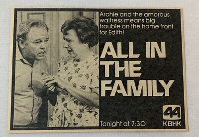 1979 KBHK tv ad ~ ALL IN THE FAMILY Archie and the amorous waitress | eBay