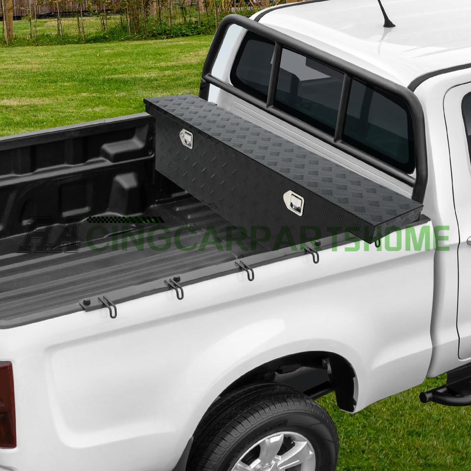 60"x20"x14" Aluminum Stripes Plated Tool Box Pick Up Truck Bed RV w ...