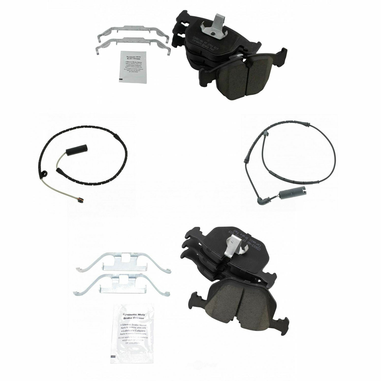 Disc+Brake+Pad+Set-Ceramic+Brake+Pads+with+Pad+Wear+Sensors+TRQ+fits+ ...