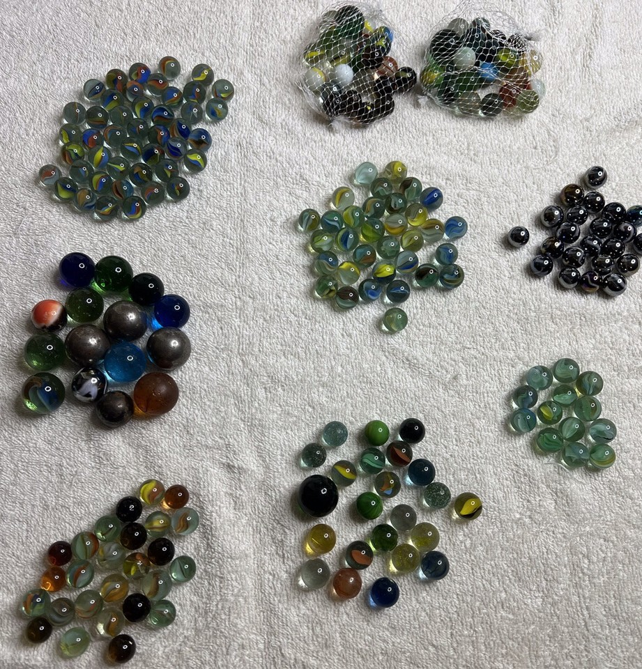 Marble Lot Varied Collection with Shooters 100 Marbles Multicolor ...