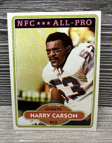 1980 Topps Football Harry Carson #135 New York Giants Vintage NFL Card ...