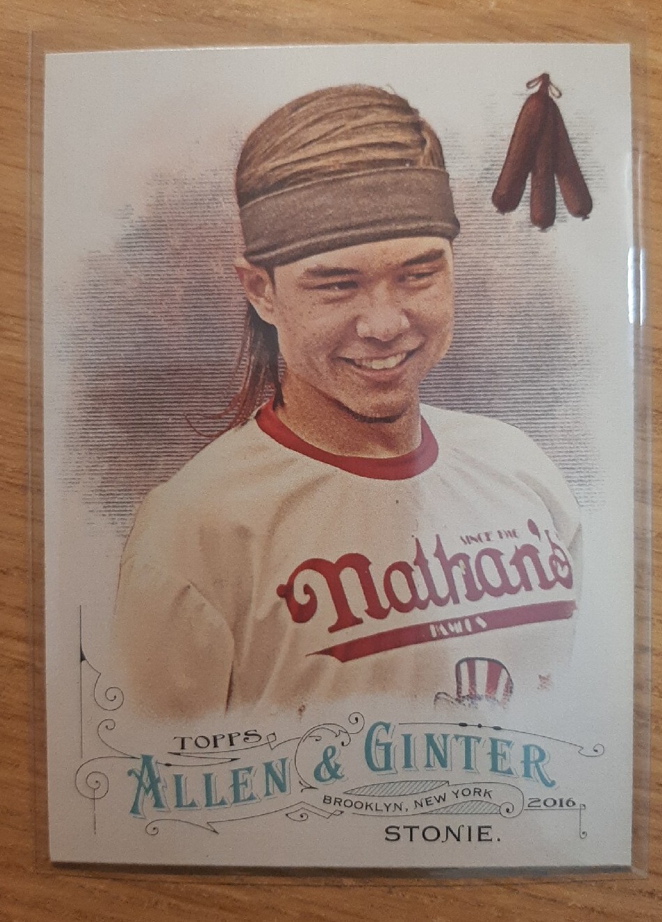 2016 TOPPS ALLEN & GINTER MATT STONIE #107 NATHAN'S HOT DOG EATING ...