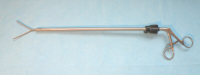 10mm Laparoscopy forceps DeBakey Curved long jaws, ratchet V Mueller ...