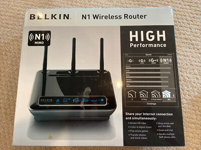 Belkin N1 Wireless Router 802.11/b/g/n Wireless N1 Router in Box EUC ...