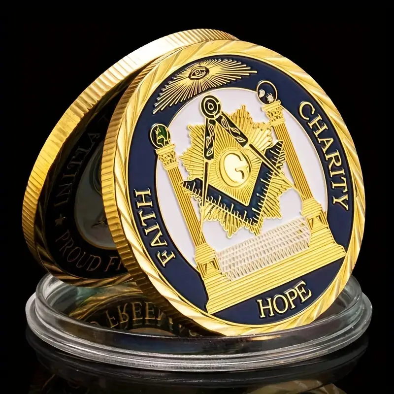 Masonic Freemason Challenge Coin Collectable Masonic Symbols ...