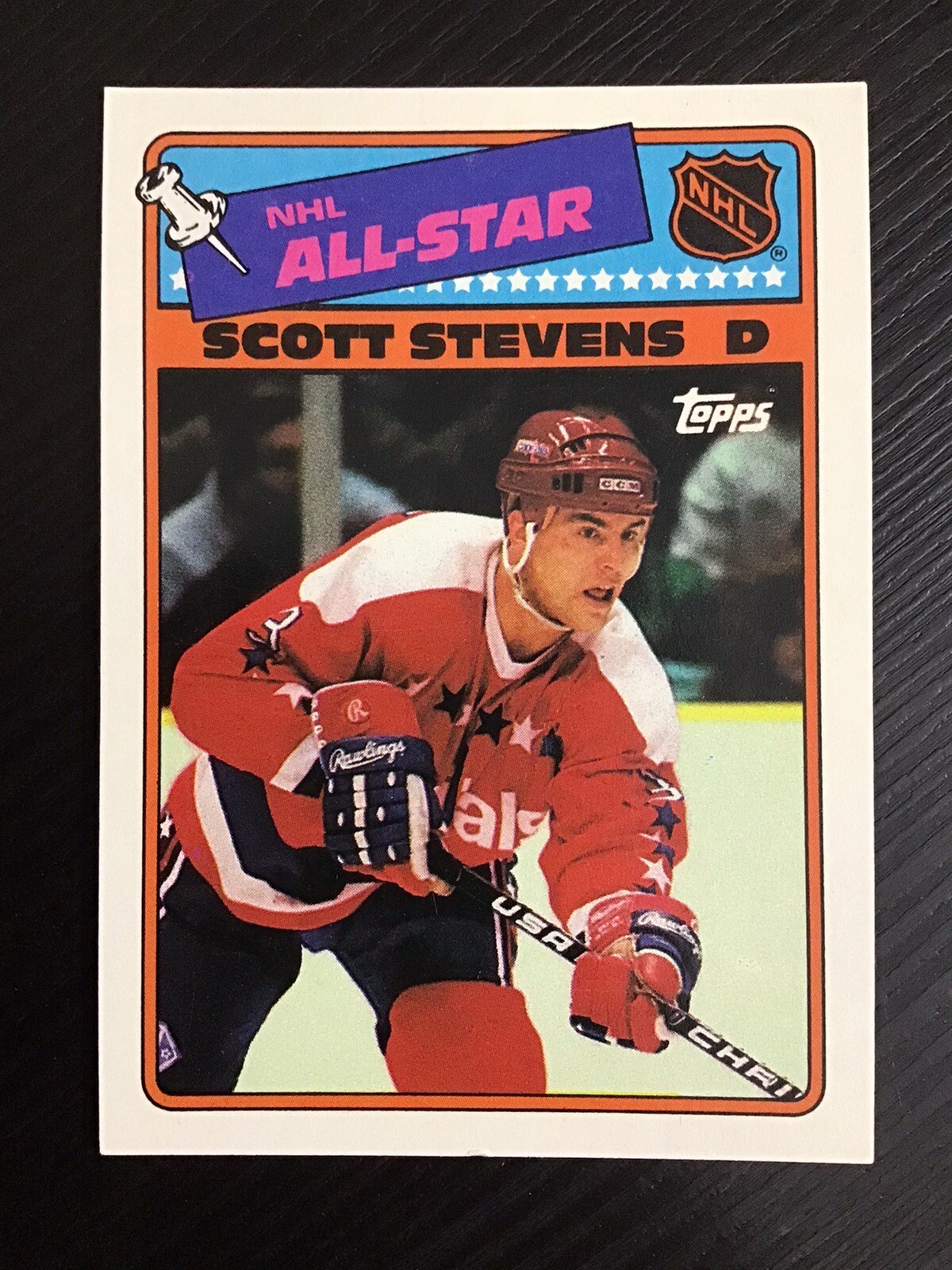 1988-89 Topps - Sticker Insert #4 Scott Stevens - Washington Capitols ...