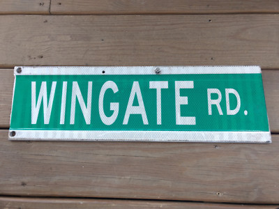Wingate Rd Metal Transportation Street Road Sign Green & White 22" X 6 ...