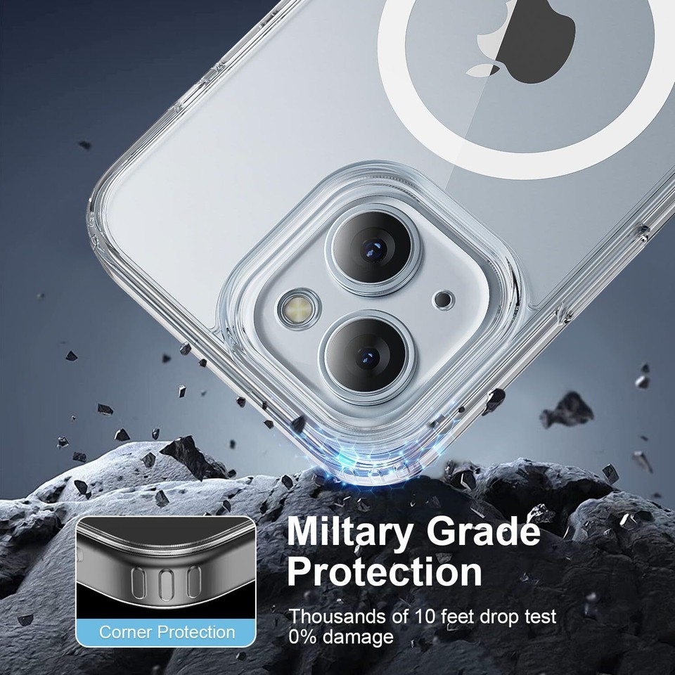 For Apple iPhone 17 16 15 14 13 12 Pro Max/Plus/Pro/Air Clear Case Mag ...