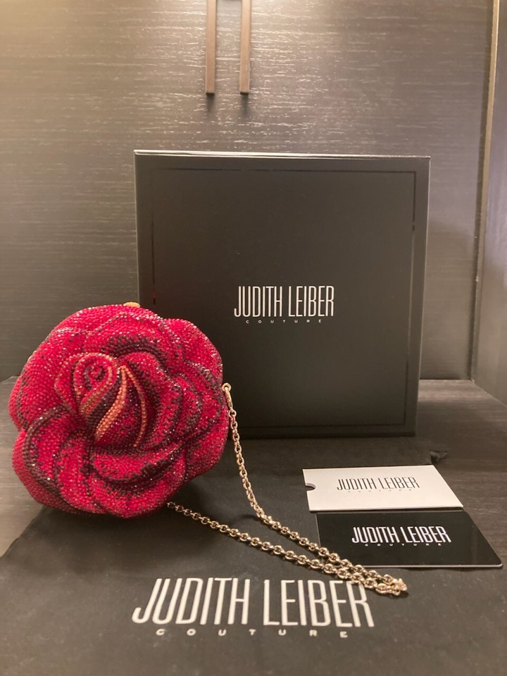 Judith Leiber Rose American Beauty Crystal Clutch | eBay
