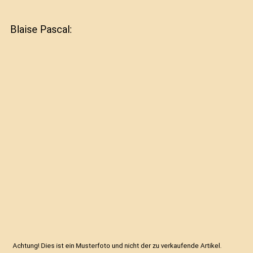 Blaise Pascal | eBay.de