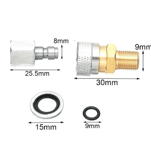 Quick Connect Adaptor Connector 400bar Standard 1/8 Size 25.5mm 4Pcs ...