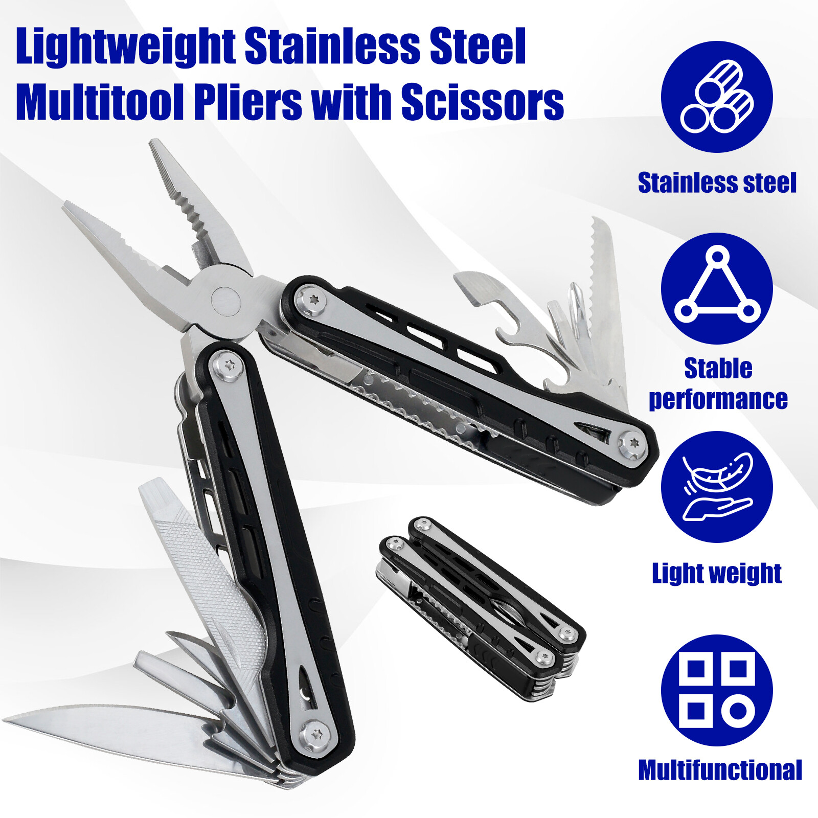13-in-1 Multi Tool Kit Folding Pocket Tools Multifunction Stainless ...