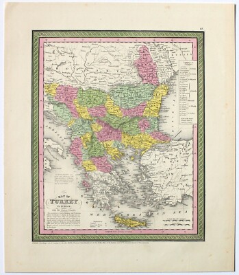 "TURKEY IN EUROPE" Antique authentic Mitchell map 1850 | eBay