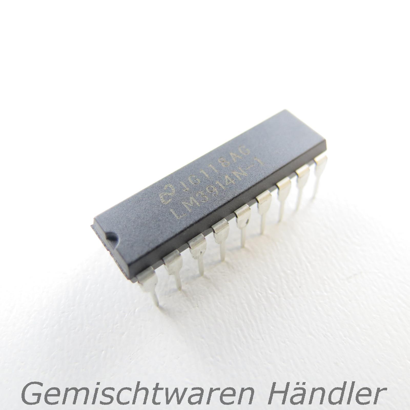 LM3914 N-1 Dot oder 10 LED Bargraph Anzeige LED-Treiber DIP18 10-LED ...