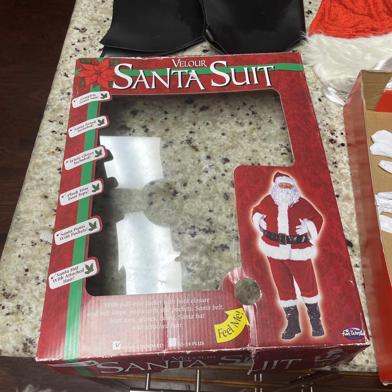 Fun World Div. Santa Suit- 9 Pieces Christmas Standard Size 40-48 | eBay
