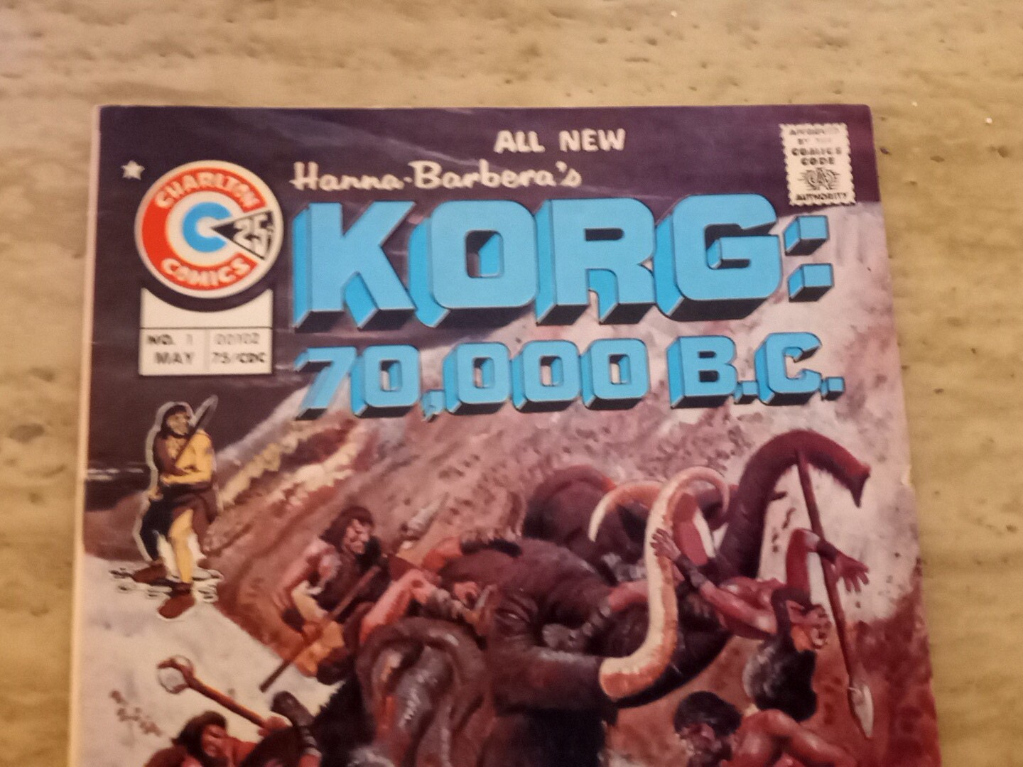 Vintage Bronze Age Korg:70,000 BC #1 Charlton Comics 1975 Hanna Barbera ...