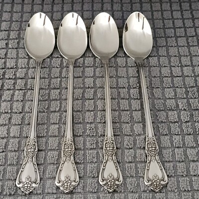 Oneida Kennett Square Iced Tea Spoons Set Of 4 Stainless Flatware 7.5 ...
