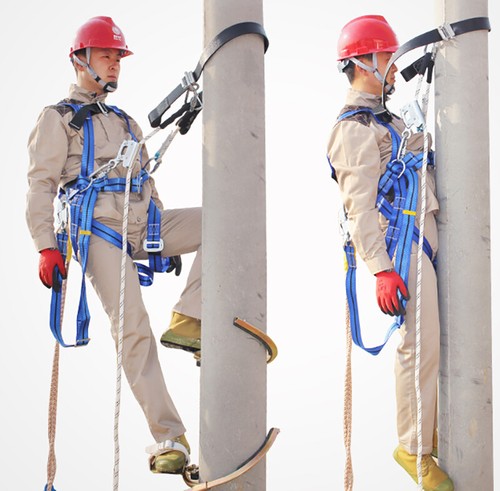 Electric Pole Aerial Work Anti-falling Belt Climbing Rod Seat Belt ...