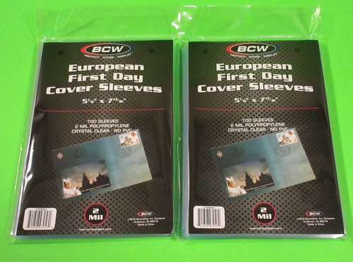 200 EUROPEAN FIRST DAY COVER POLY SLEEVES, CRYSTAL CLEAR - BCW ...