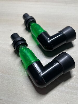 LOT OF 2 -90 Degree Green Flashing Spark Plug Cap for Scooter Dirt Bike ...