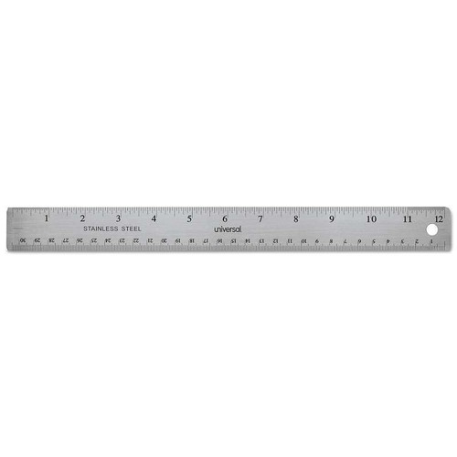 Universal Stainless Steel Ruler w/Cork Back and Hanging Hole, 12 ...