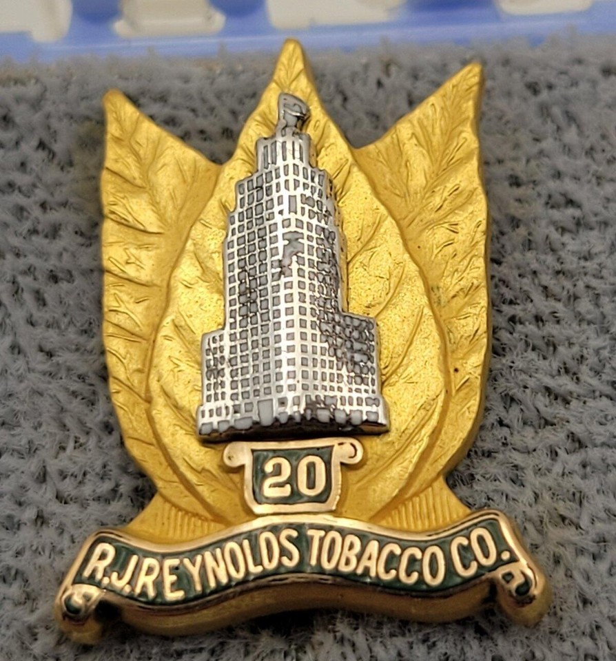 Vintage RJ Reynolds Tobacco 20 Year Service Pin 1/10 10K Gold | eBay