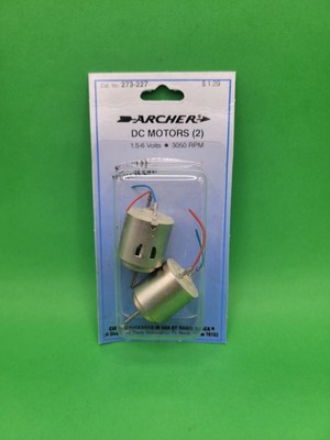 2 ARCHER DC Hobby Motors NOS 1.5v–3 volts 3050 RPM Catalog No. 273-227 ...