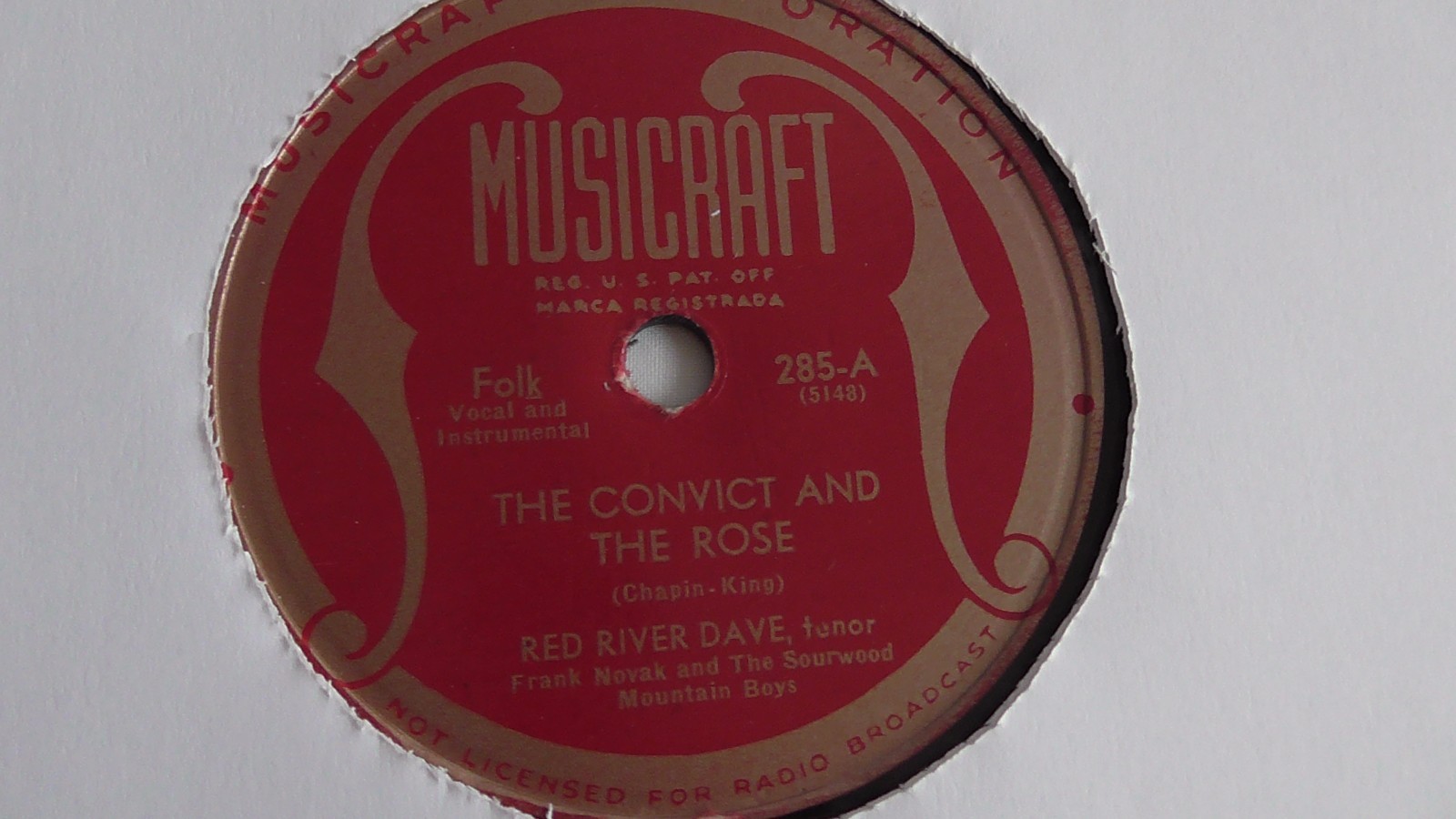 Red River Dave - 78rpm single 10-inch –Musicraft #285 The Convict And ...