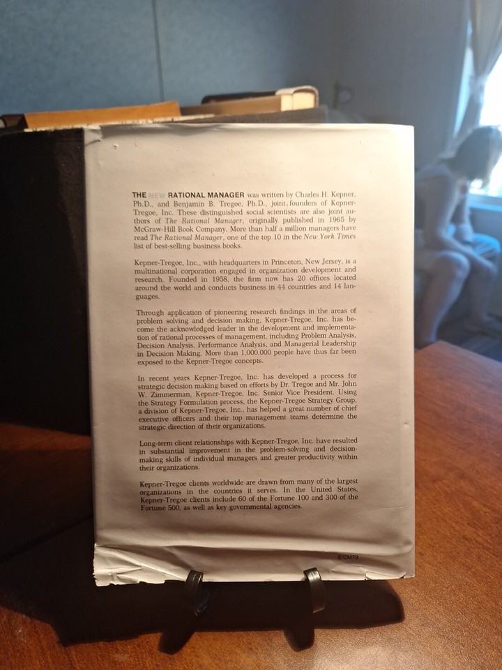 The New Rational Manager, Charles Kepner And Benjamin Tregoe. Hard Back ...