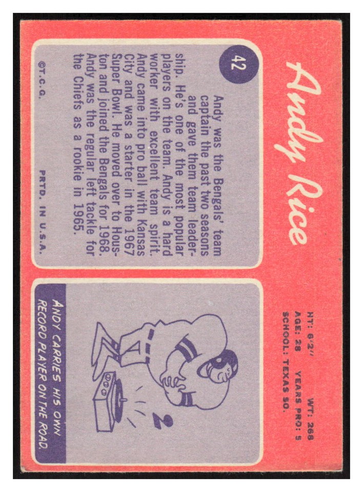 1970 Topps #42 Andy Rice | eBay