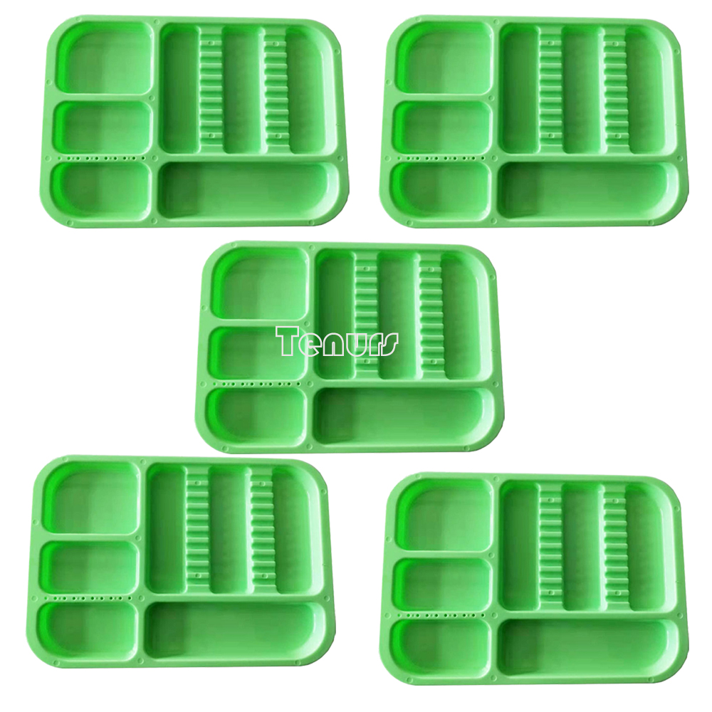5pc Dental Device Placement Tray Partition Tray Repeated use green ...