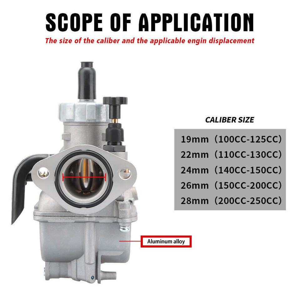 NIBBI PE 19mm Carburetor For CRF125F KLX110 DR100 DS80 Dirt Pit Bike ...