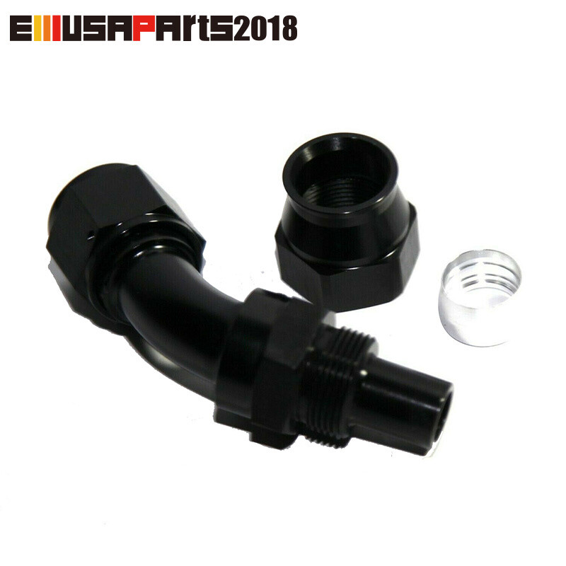 EMUSA AN12 12AN 45 Degree Black Swivel Fuel Oil Gas Line PTFE Hose End ...