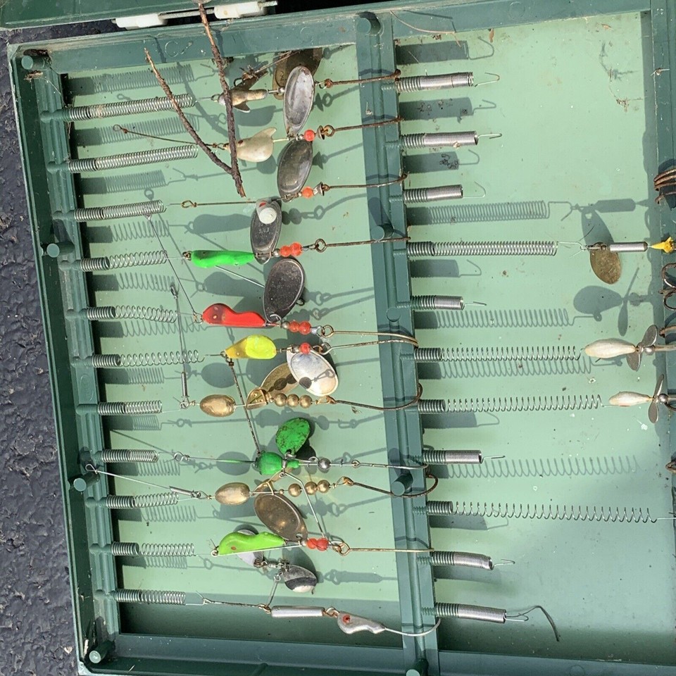 (75) Vintage Fishing Lures & Bait File Box - Spinnerbait Lures -HUGE ...