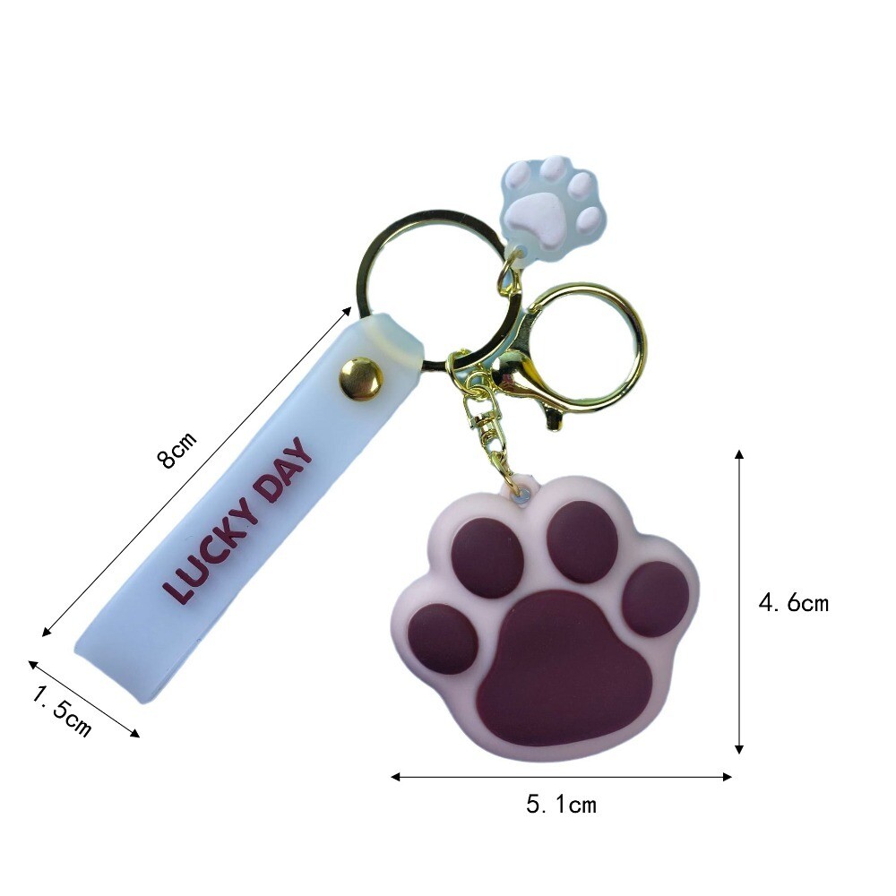 Pendant Kawaii Car Keyrings Pendant Cat's Paw Cute Silicone Key Holder ...