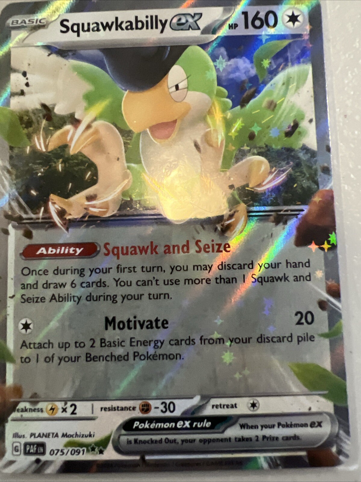 Holo Squawkabilly ex - 075/091 Double Rare Paldean Fates Pokemon TCG | eBay