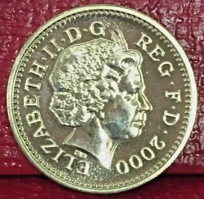 2000 GREAT BRITAIN QUEEN ELIZABETH II ONE POUND SILVER COIN KM# 1005a ...