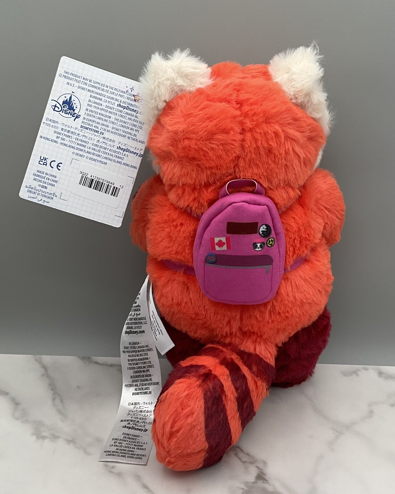 Disney Pixar Mei Panda Turning Red With Backpack 9 1/2” Plush “NEW”