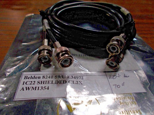 LOT OF 2 BELDEN 8241 59/U CABLE EST. 70" AWM 1354 SHIELDED E34972, 50 ...