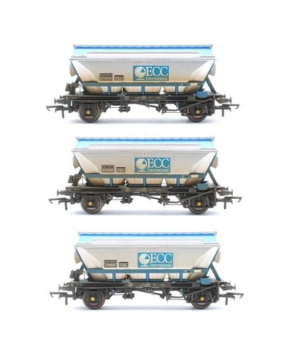 HRONBY 'OO' GAUGE R6223 SET OF 3 ECC SILVER CDA HOPPER WAGONS ...