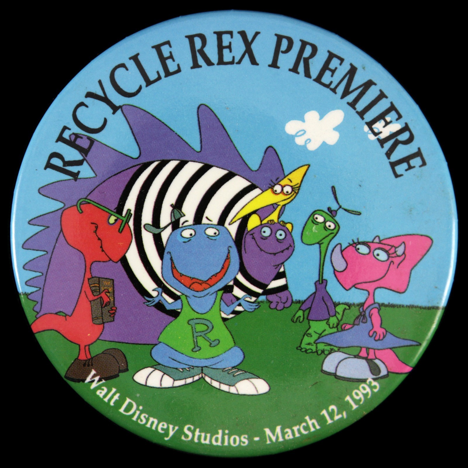 1993 Recycle Rex Premiere Walt Disney Studios 3" Pinback Button | eBay